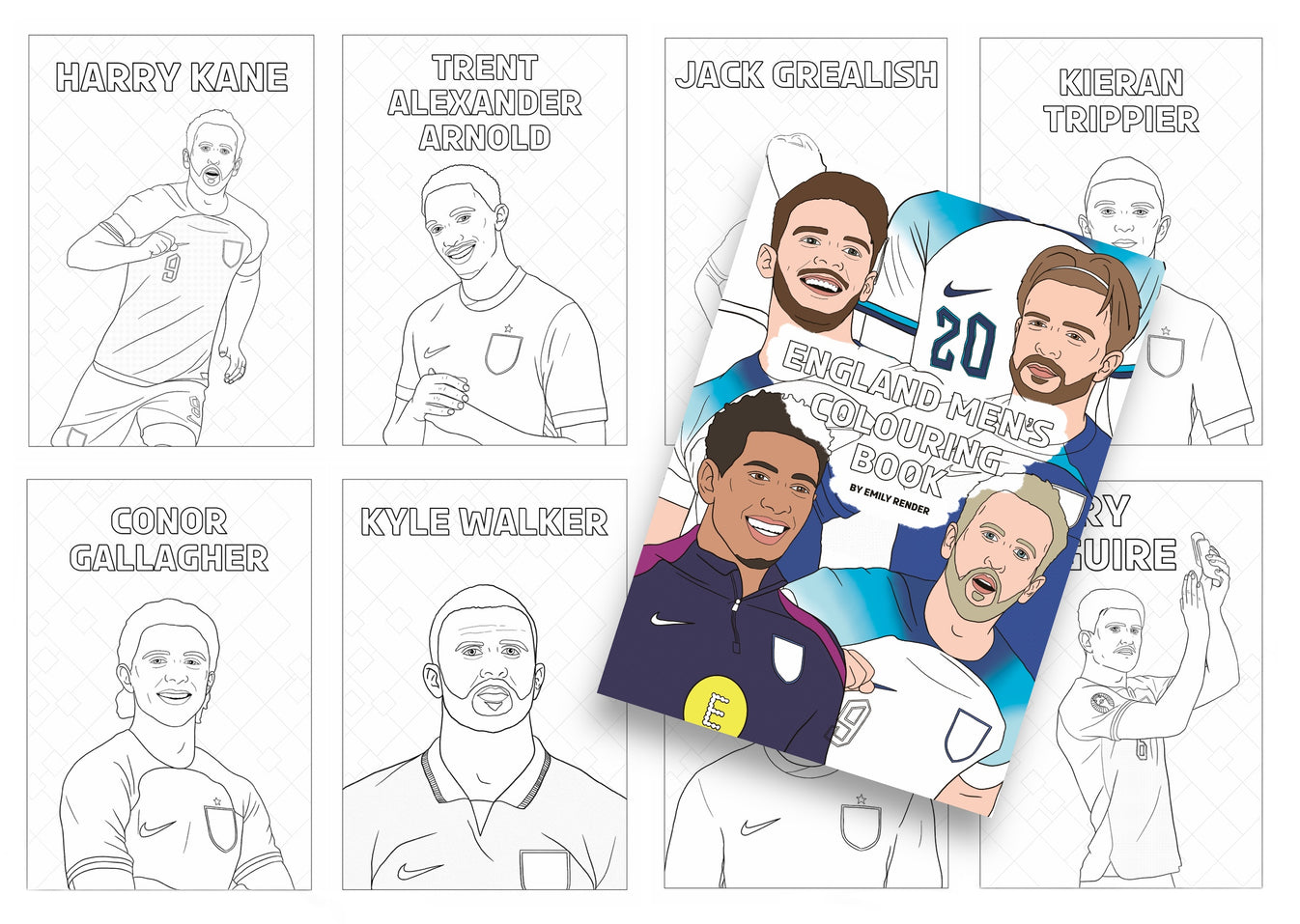 A4 England Mens Football Inspired Colouring Book – Renderful